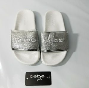 bebe | Shoes | Girls Bebe Glitter Texture Slides | Poshmark